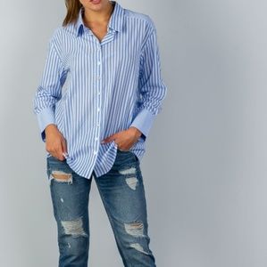 Tops | Sky Blue Stripe Convertible Top | Poshmark